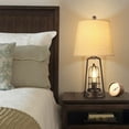 PARTPHONER Farmhouse Table Lamps Set of 2, Dimmable with USB Ports ...