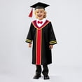 Bobifish Big Kids Graduation Gown Set Black Robe Matching Cap Bow Tie ...
