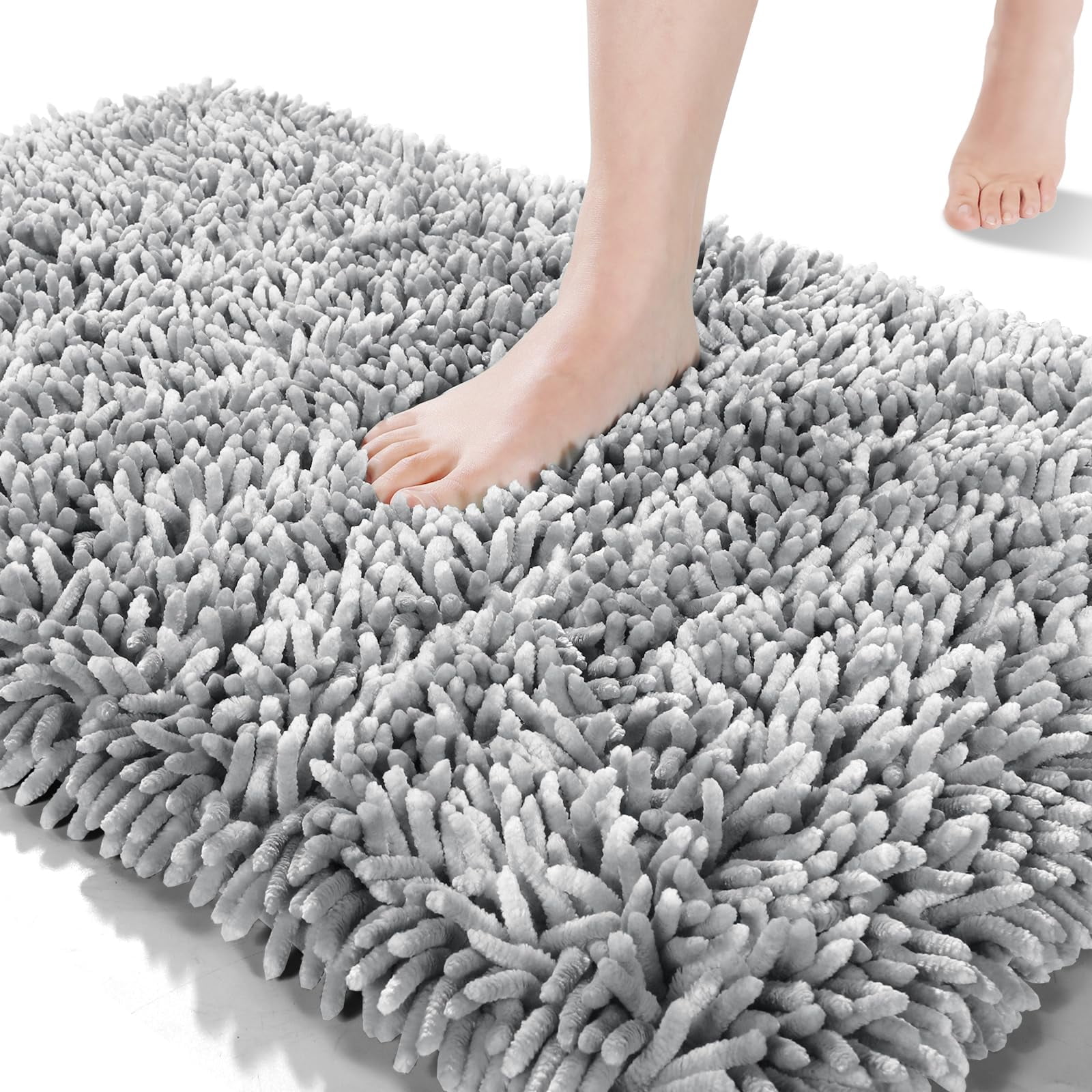 Alfombra de baño Yimobra Soft Shaggy, absorbente de agua, 90 x 60 cm ...