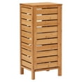 Linon Harding 3-Shelf Single Door Floor Cabinet, Natural Bamboo Finish ...