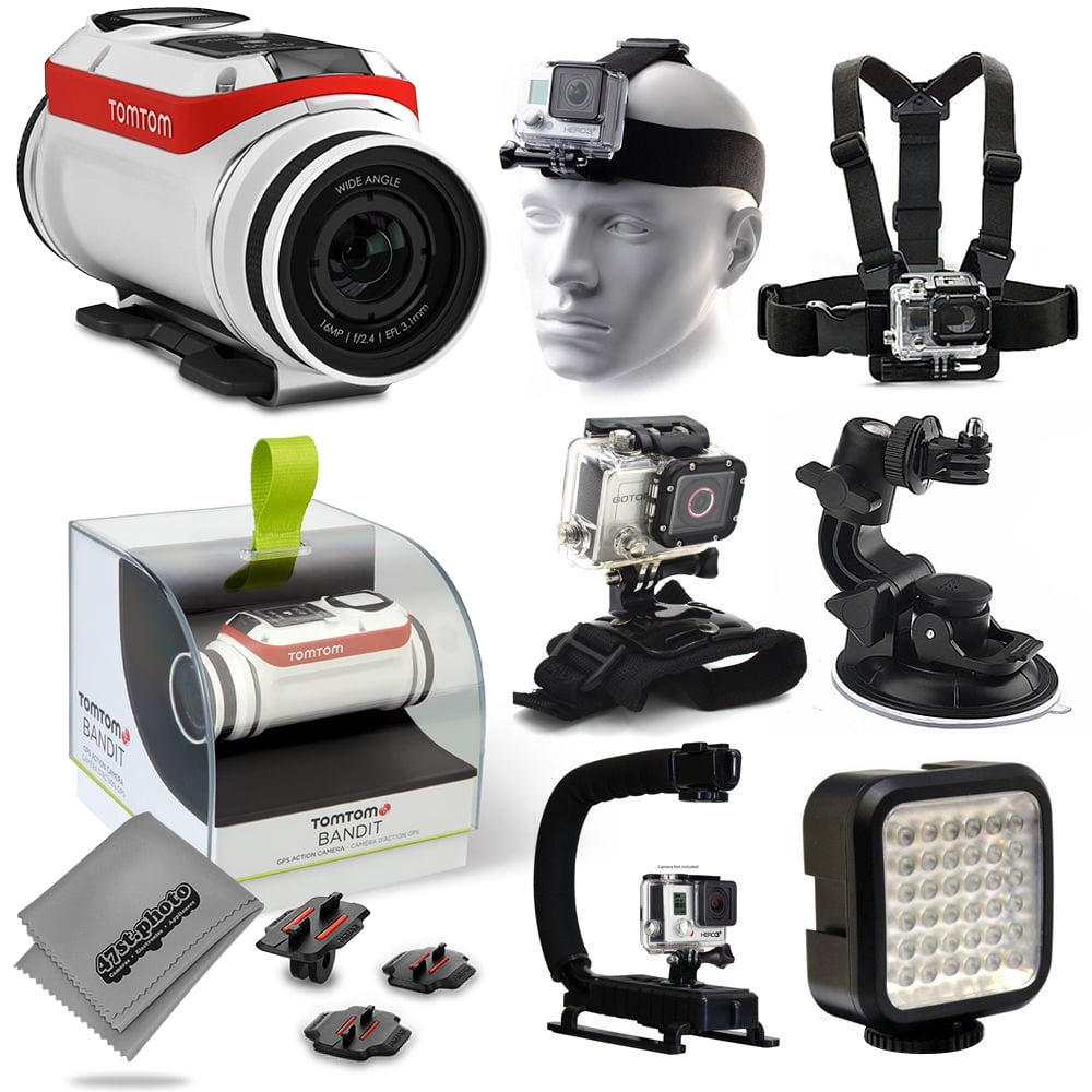 TomTom Bandit 4K Action Camera with Headstrap + Chest Harness Mount ...