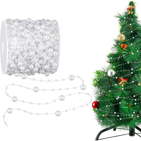 200 Feet Christmas Tree Beads Garland tion Plastic Pearl Bead String ...