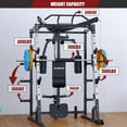 Sunhome Smith Machine, 2000LBS Power Cage Squat Rack, Cable Crossover ...
