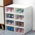 DIY Clear Plastic Shoe Boxes Stackable Folding Shoe Storage Drawer ...