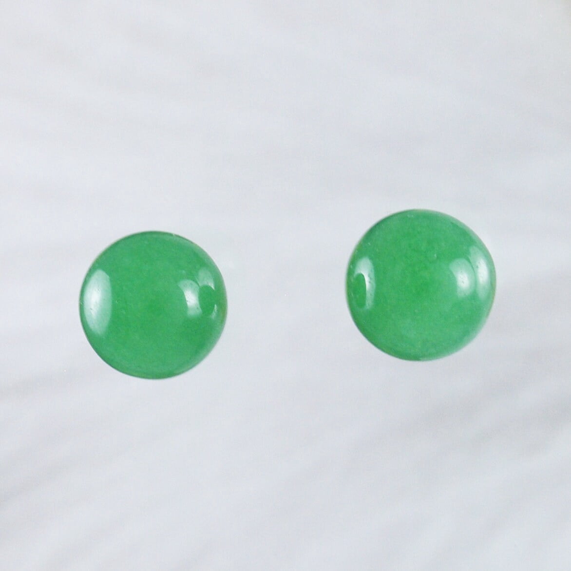 Beautiful Hawaiian Genuine Green Jade Round Earring, Sterling Silver ...