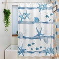 Blue Sea Star Shower Curtains for Bathroom, Summer Beach Fish Shell Sea ...