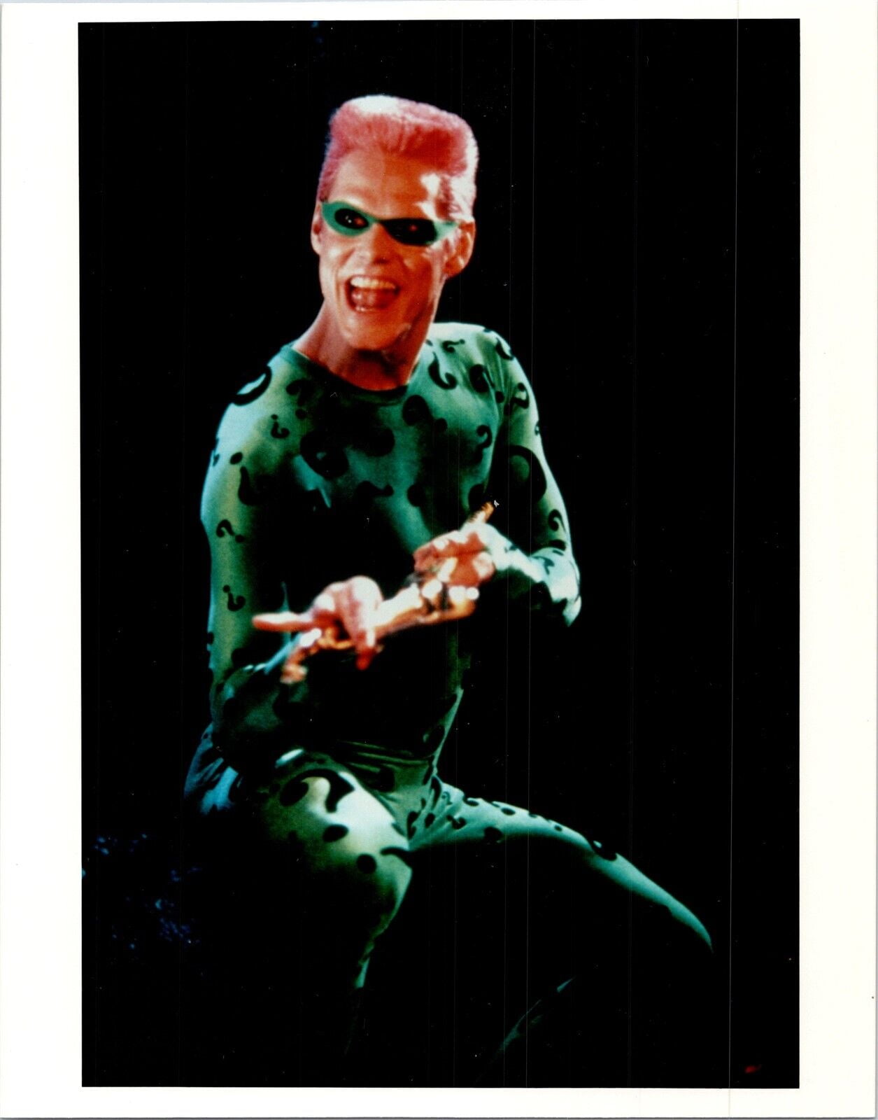 Batman Forever 1995 Jim Carrey strikes a pose as Riddler 8x10 inch ...