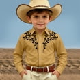 Angala Toddler Boys Tees Lapel Neck Long Sleeve Floral Embroidery ...