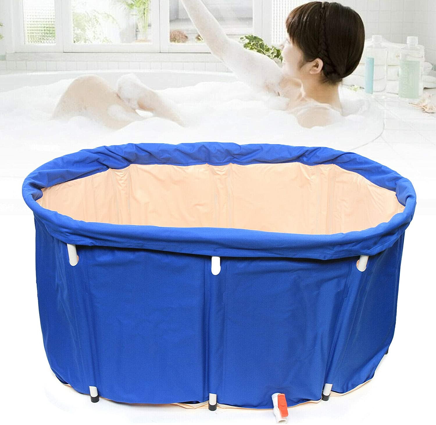 Miumaeov Portable Foldable Bathtub PVC Adult Bath Household Spa Bath ...