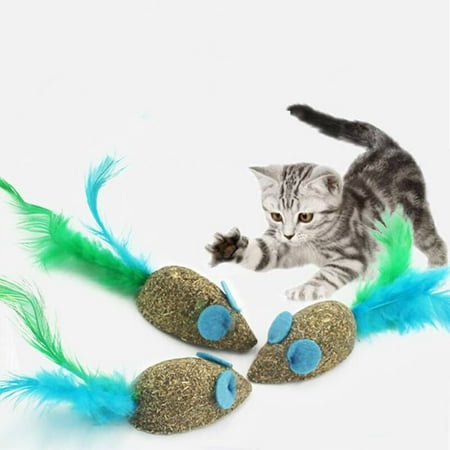 Volkmi 1pcs catnip + feather catnip mouse feather teasing cat toy cat ...