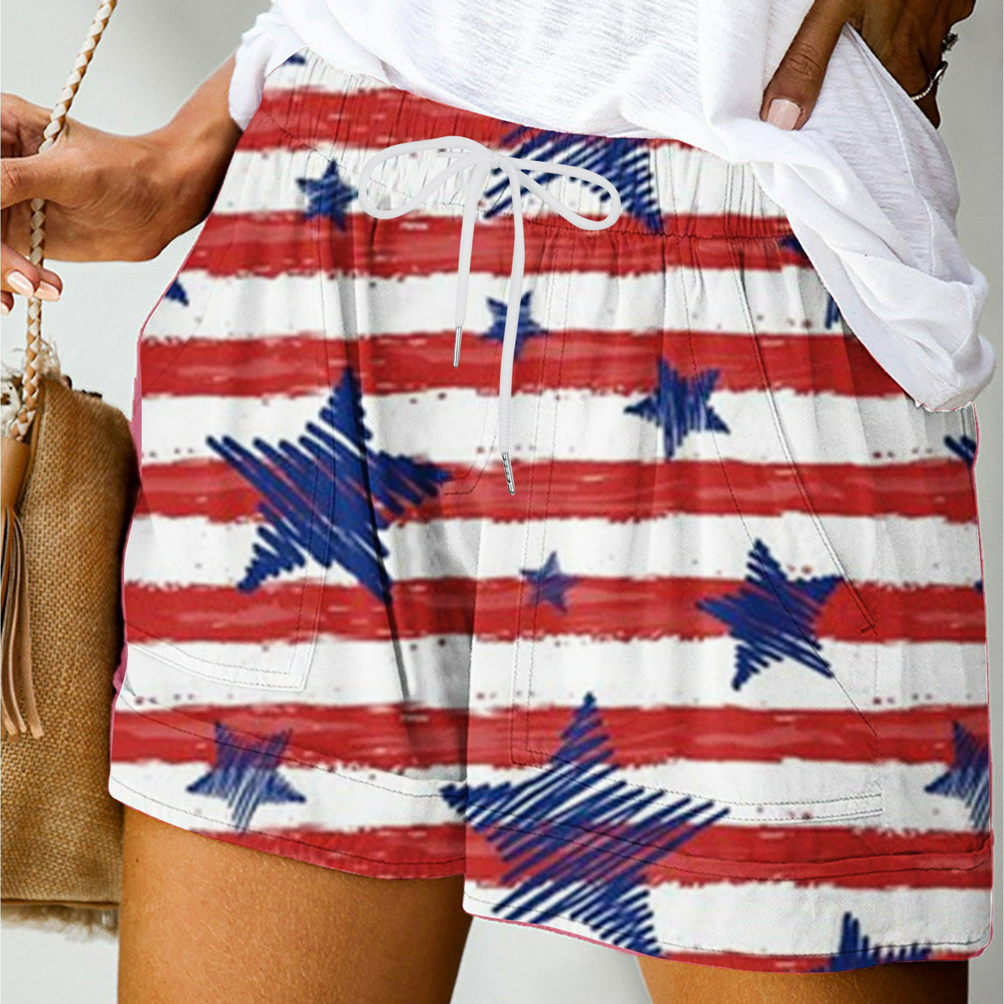 American Flag High Waisted Shorts Outfit