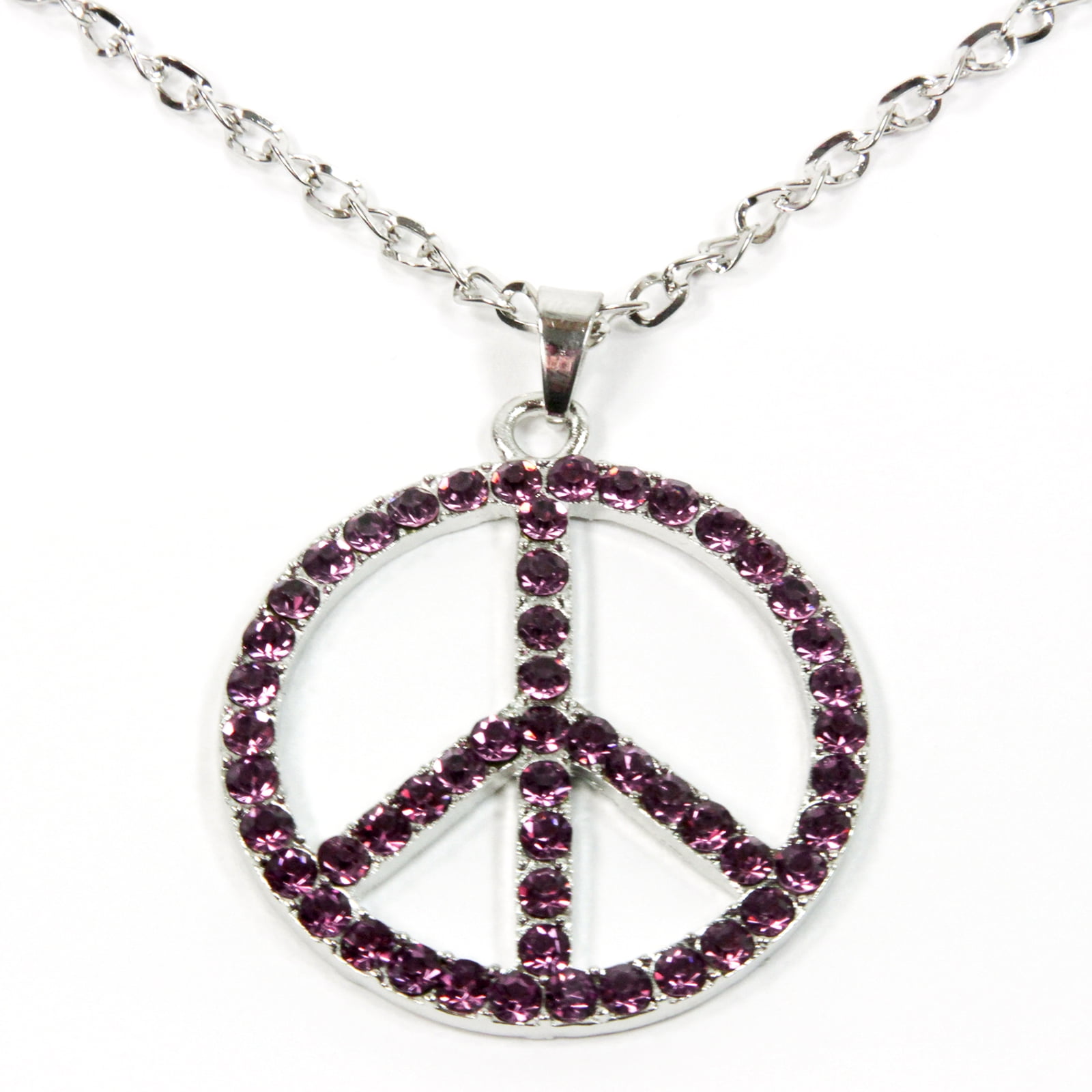 Red Hound Auto Silver Bling Peace Symbol Mirror Car Charm Hanger ...