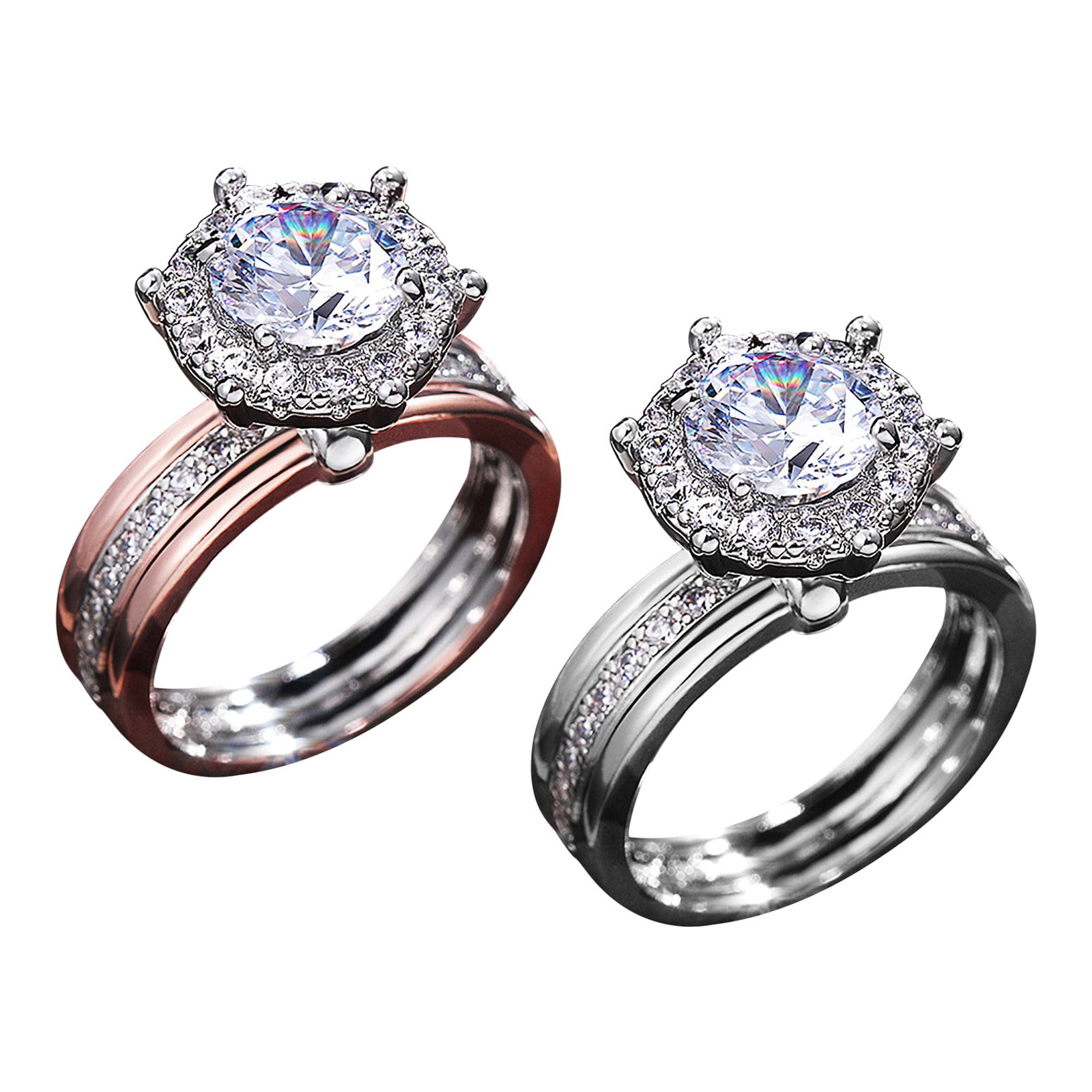 Heliisoer Creative Zircon Engagement Ring Fashion Wedding Ring Diary ...