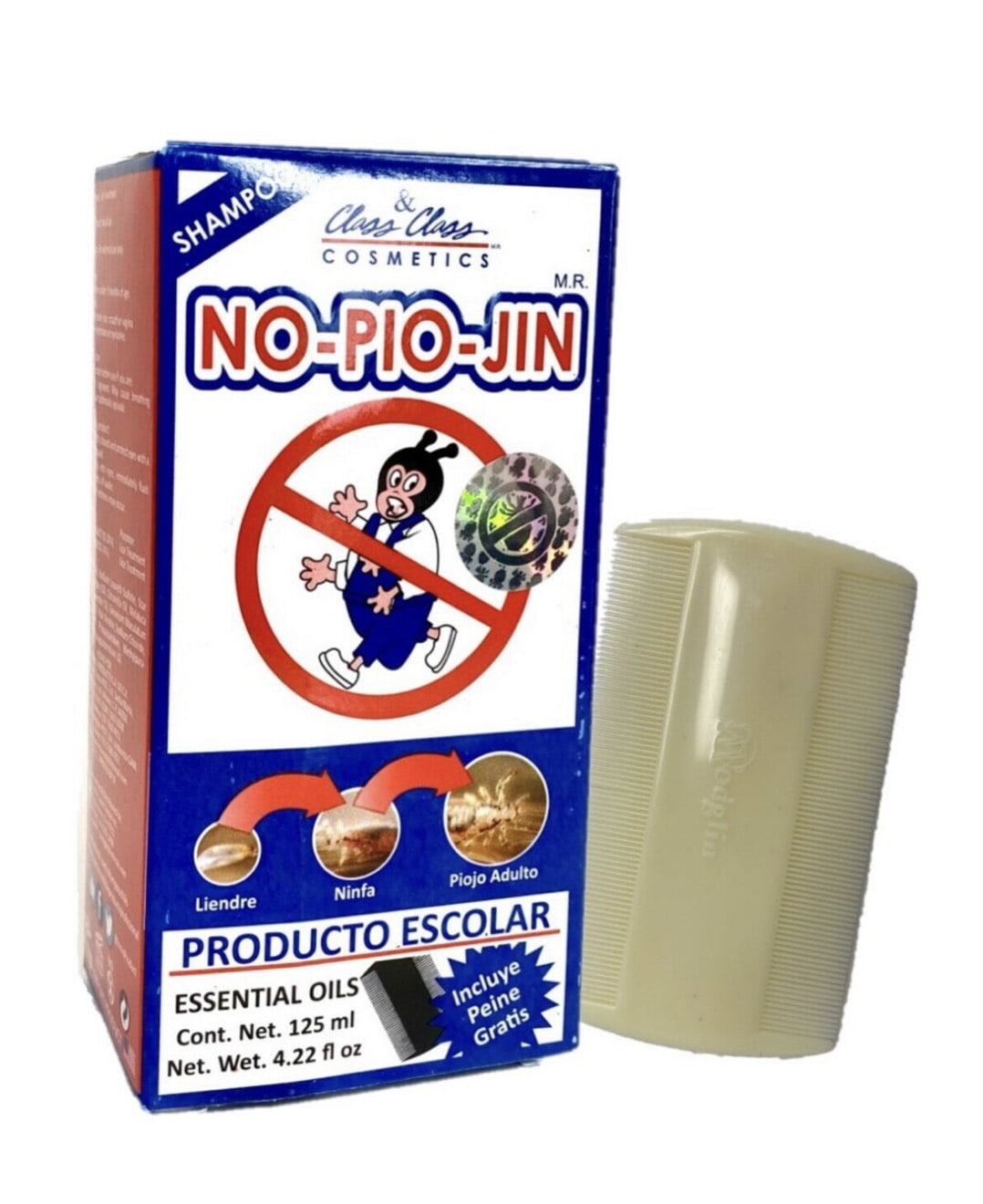 "No Piojin" Lice Shampoo w/Plastic Comb (4oz); "No Piojin"Shampoo c ...