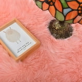 ORINOVA Pink Washable Fluffy Circle Rugs For Bedroom Small Faux ...
