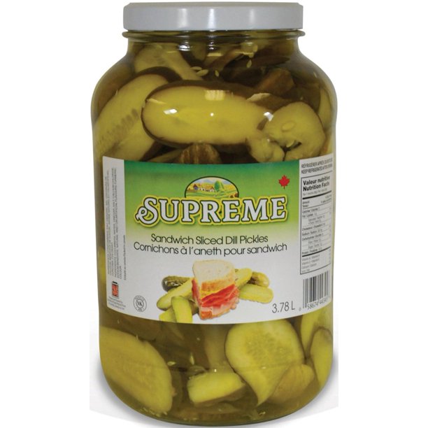 Supreme Dill Pickles Sliced For Sandwich, 3.78 Liter Pack of 2 - Walmart.ca