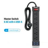 SUPERDANNY Electric Surge Protector with 6AC Outlets, Multiple Plugs, 4 ...