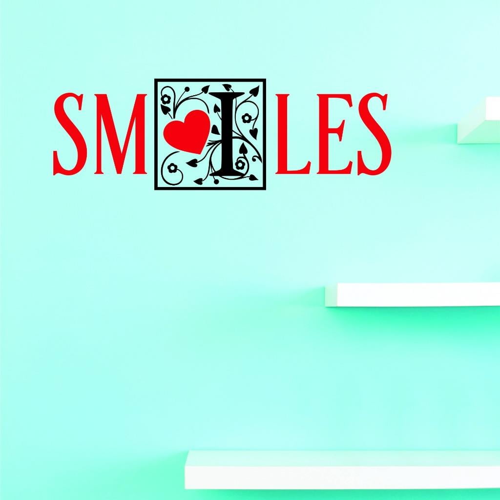 Custom Decals Smiles Wall Art Size: 12 X 30 Inches Color: Multi ...