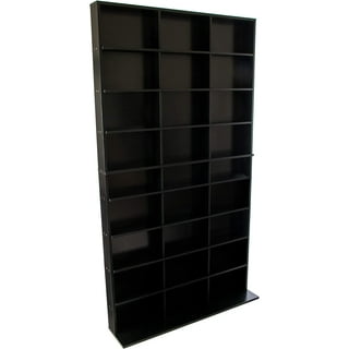 Pemberly Row 51" Double CD DVD Wall Media Storage Rack in Cherry and ...
