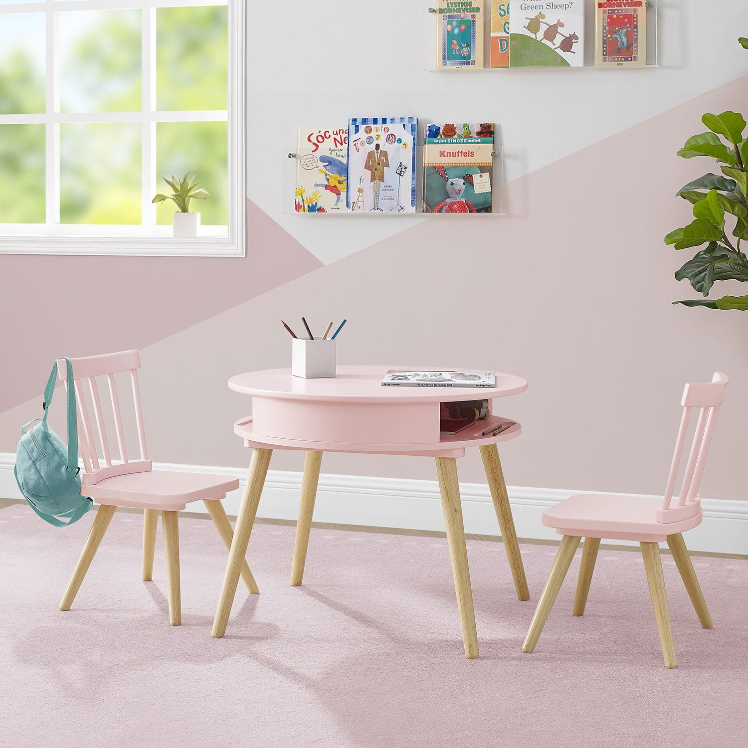 Delta Children Hudson Storage Table and 2-Piece Chair Set, Assorted ...