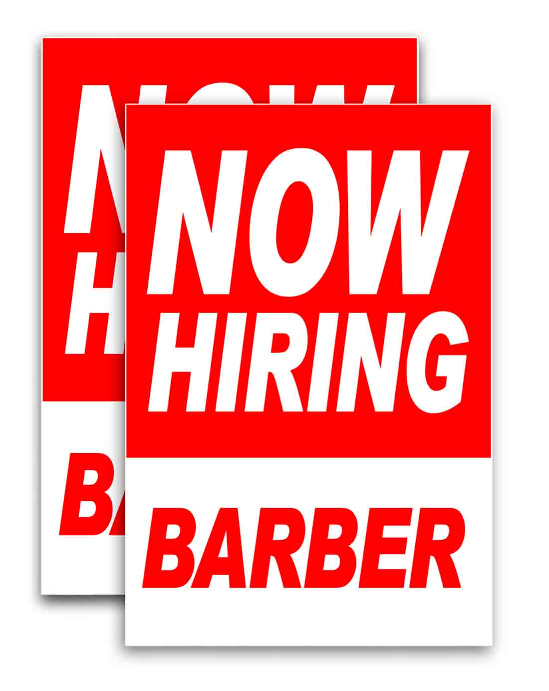 Now Hiring Barber (24" X 36") Vinyl Decal Only (Pack of 2) - Walmart.com