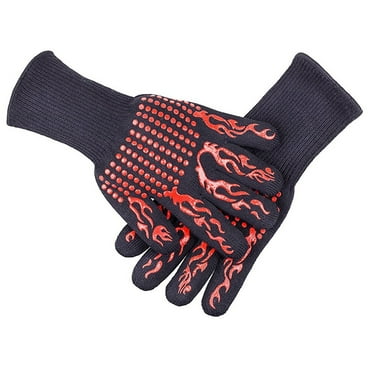 Silicone Cooking BBQ Gloves Heat Resistant Oven Mitt for Kitchen ...