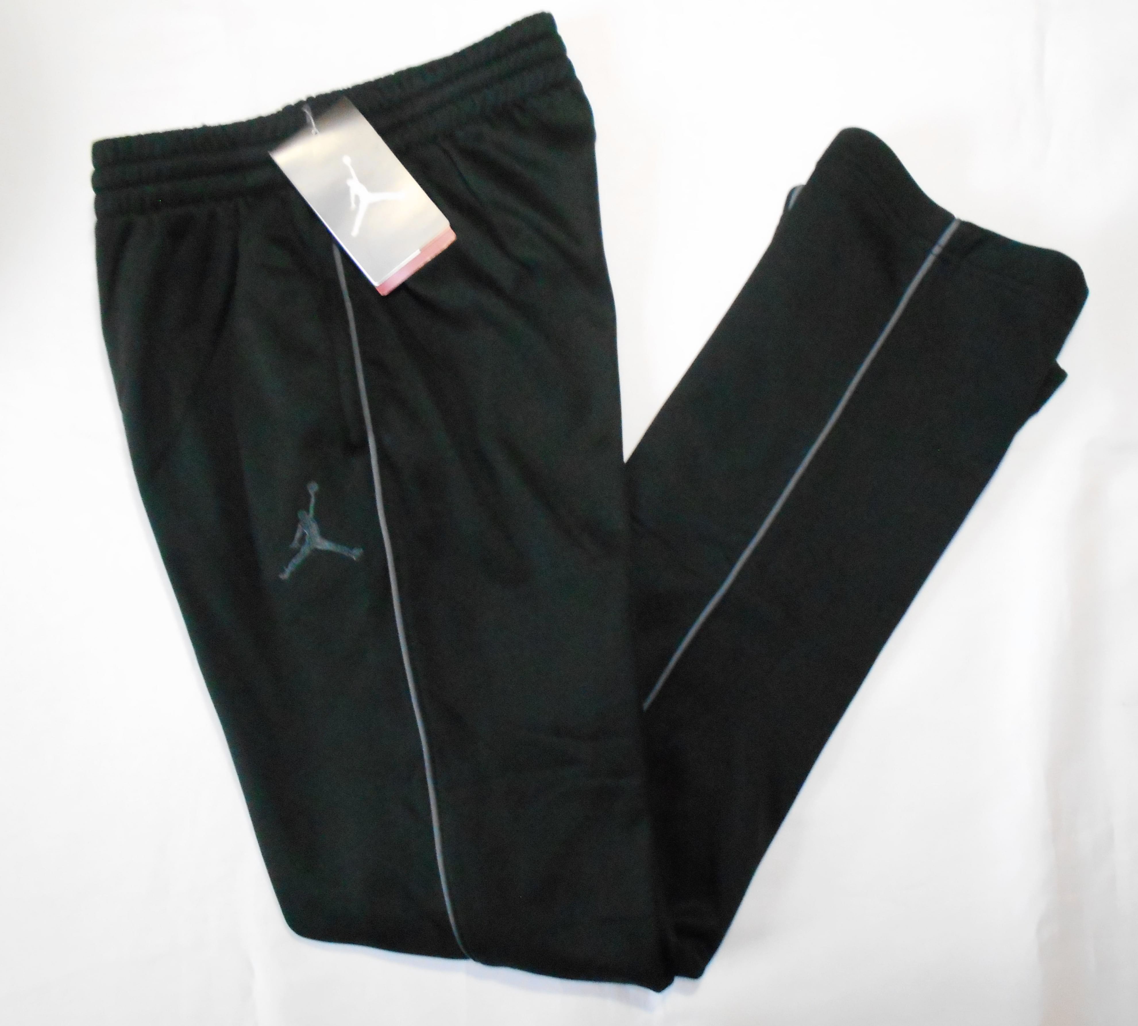 JORDAN LONG PANTS BOYS - BLACK / GREY - SZ SMALL - ATHLETIC SWEATPANTS ...