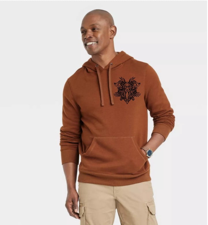 Viking Odin Men's Fleece Hoodie Rust - Walmart.com