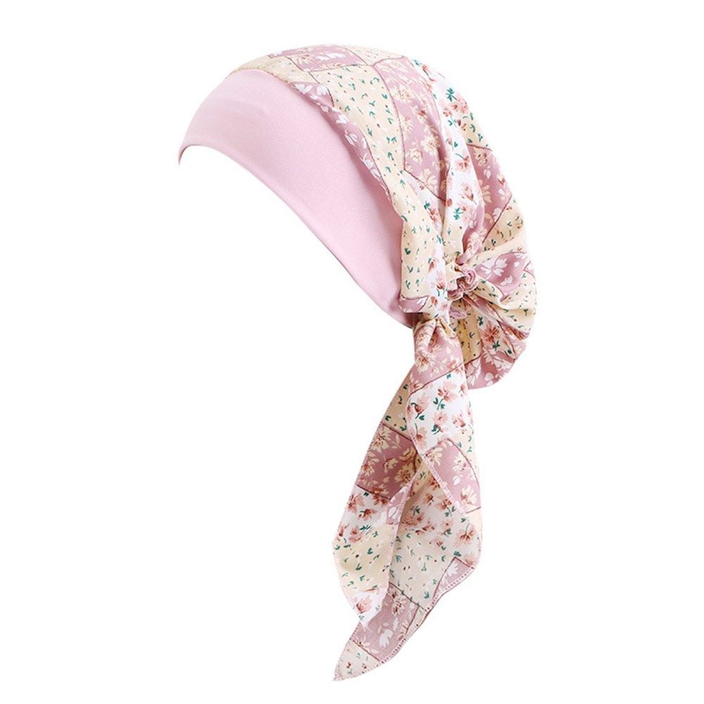 Fashion Elastic Pre-Tied Headwear Chemo Hat Muslim Hijab Cancer Head ...