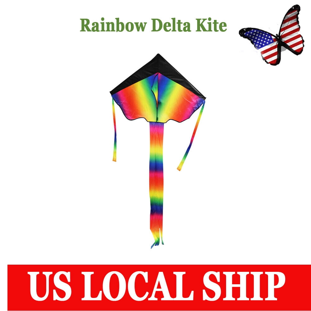 SALE CLEARANCE Rainbow Delta Kite, Kites for Kids Adults Easy to Fly ...