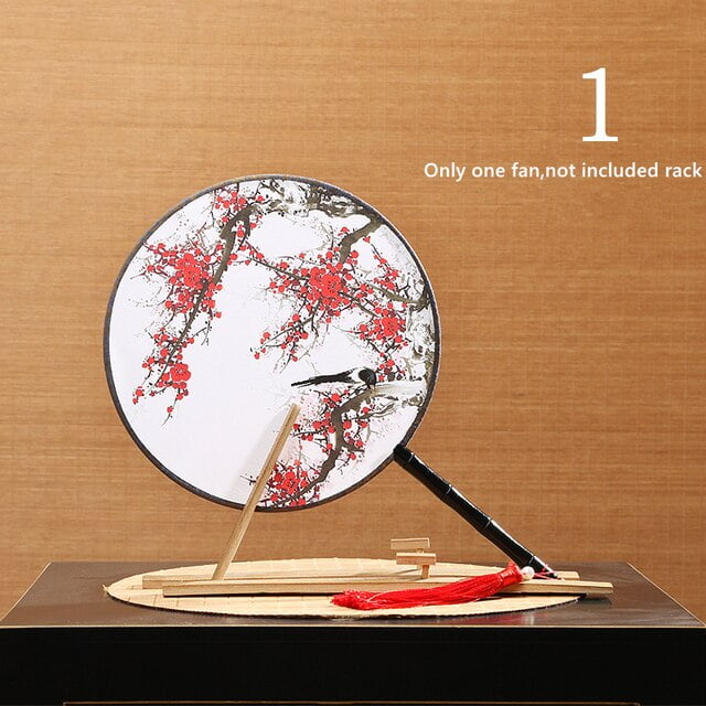 YCNYCHCHY Vintage Round Silk Hand Fan Chinese Style Portable Decorative ...