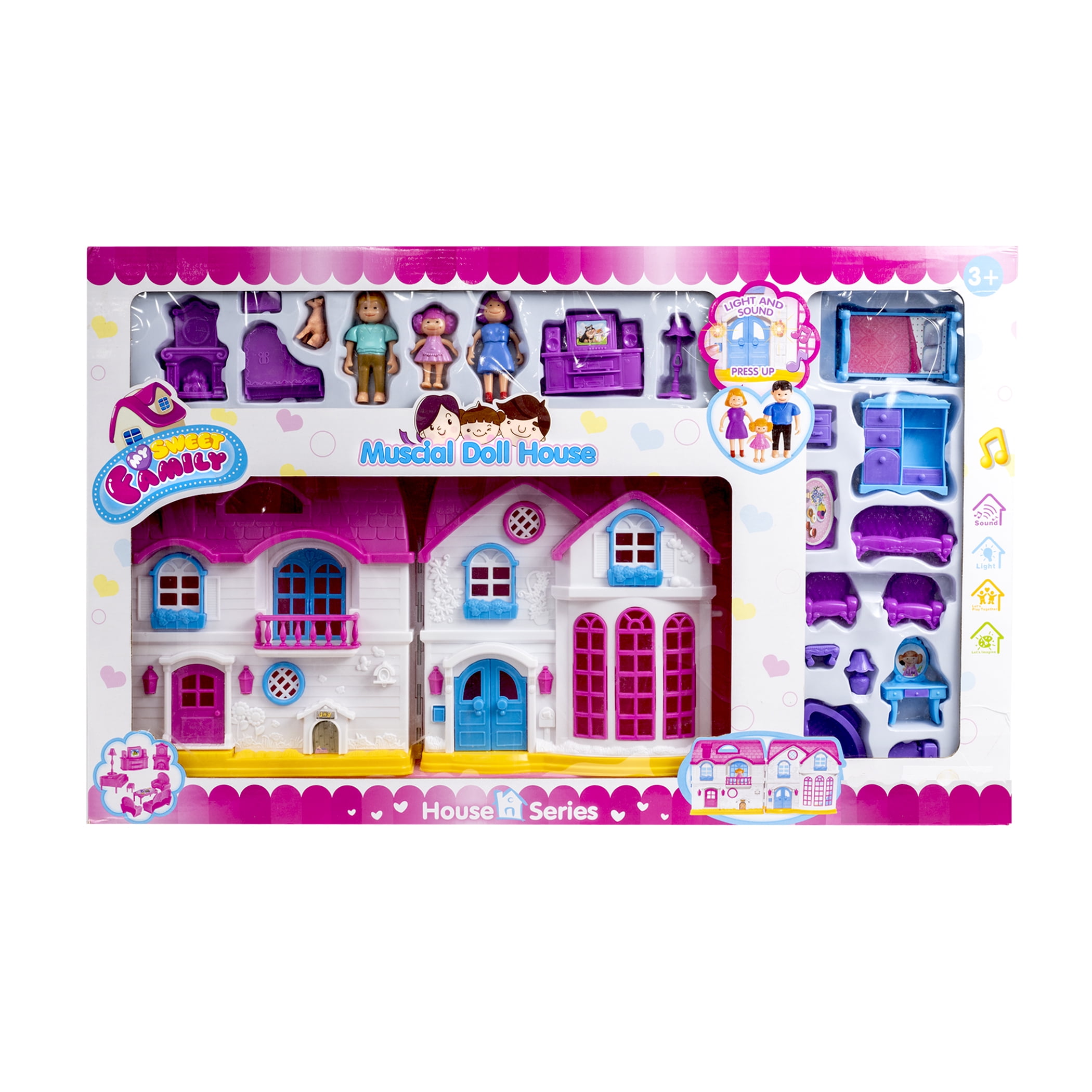 Buy Dollar Queen Musical House with Figures and Accessories Doll ...