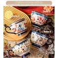 17.6oz Bohemian Ceramic Coffee Mug Set with Lid Spoon,Hand Painted ...