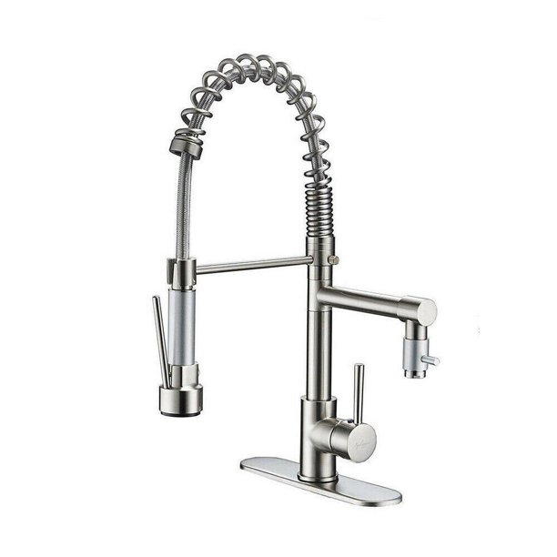 CES Commercial Kitchen Faucet with Pull Down Sprayer,2-Function High ...