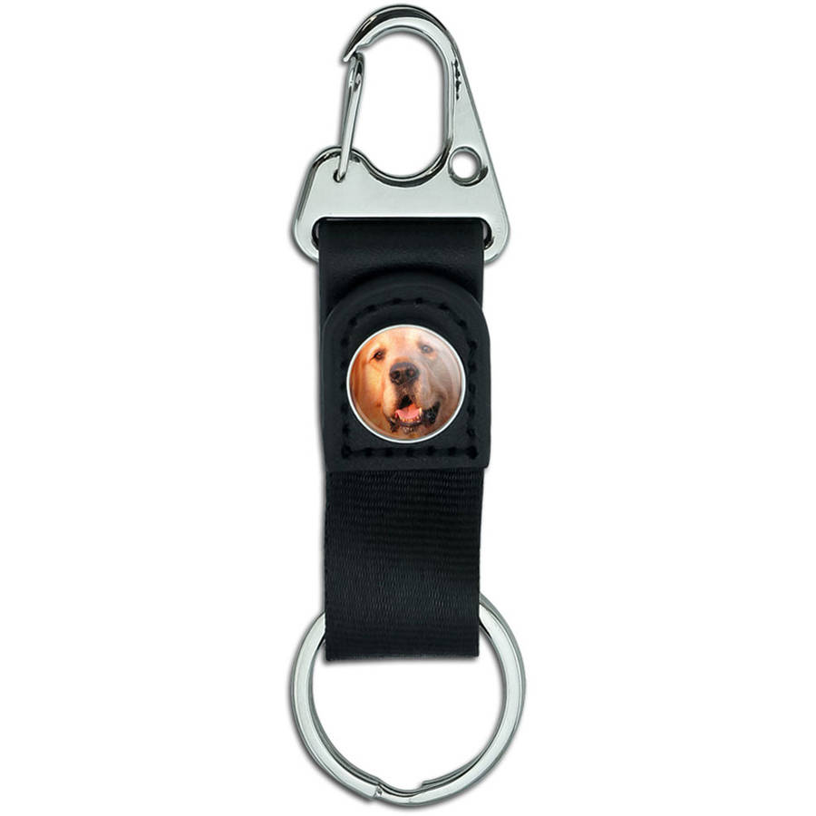Golden Retriever Face Pet Dog Belt Clip On Carabiner Leather Keychain ...