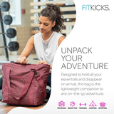 FITKICKS Hideaway Packable Duffle Travel Tote Bag Shoulder Purse, Burgundy (Unisex) - Walmart.com