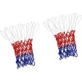 2Pcs Basketball Nets Replace,Heavy Duty 12 Loops Tri-Colored Basketball ...