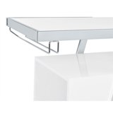 Risley 2-door Circular LED Home Bar with Wine Storage White High Gloss ...