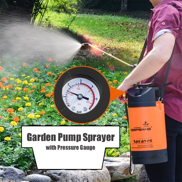 Amdohai 2 Gallon Garden Pump Sprayer with Wand Pressure Gauge Handheld ...