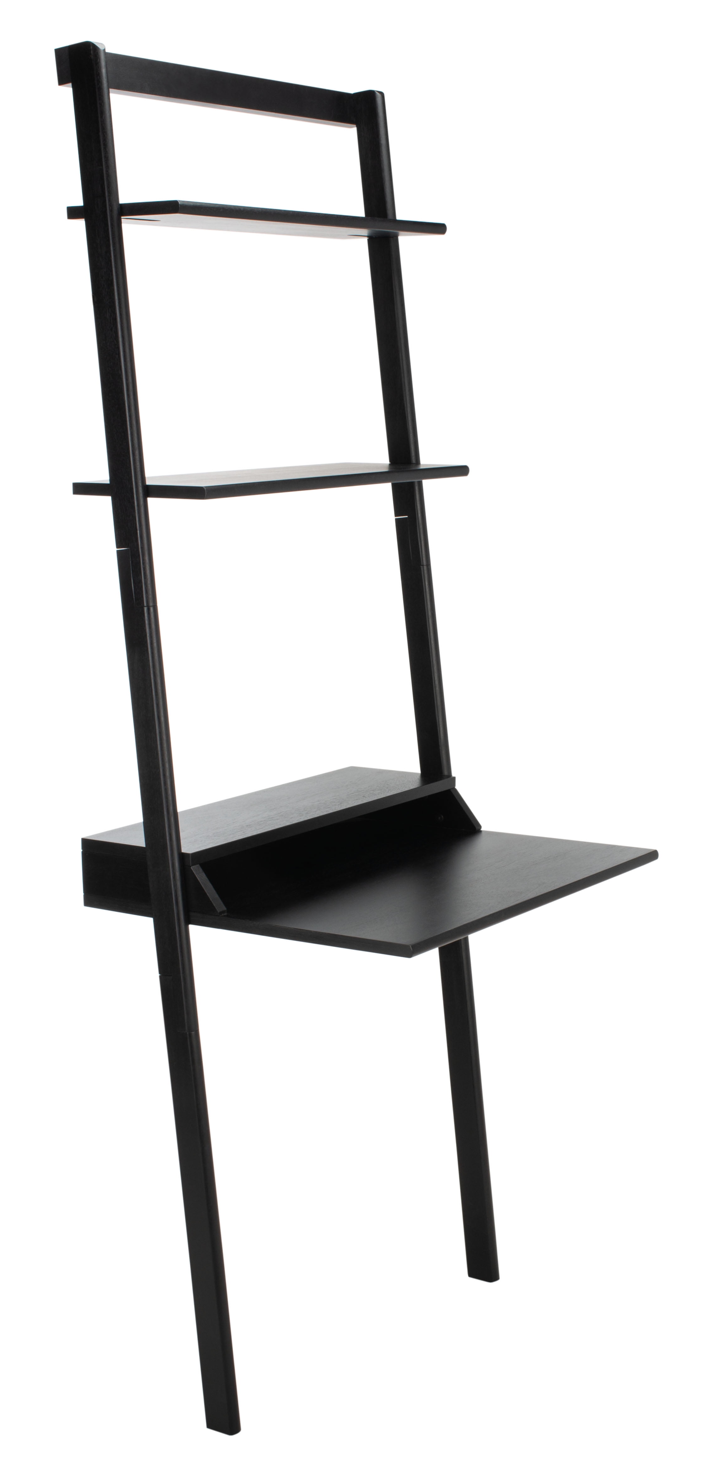 SAFAVIEH Pamella Rustic Retro 2 Shelf Leaning Desk, Black - Walmart.com
