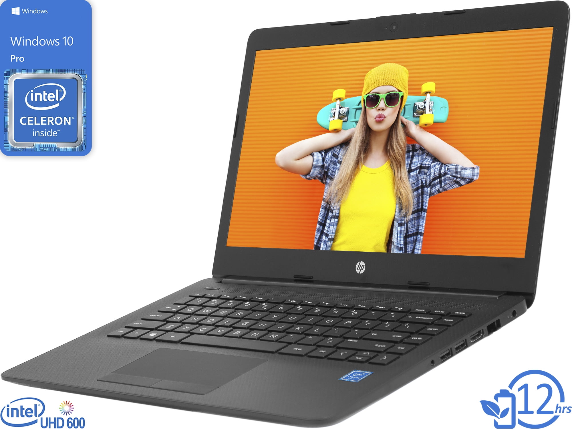HP 14 Notebook, 14" HD Display, Intel Celeron N4000 Upto 2.6GHz, 4GB ...