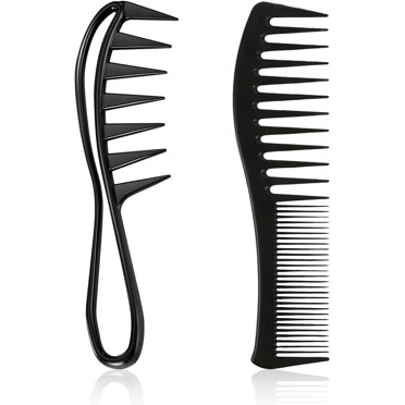 2Pcs Wide Tooth Comb, Large Tooth Curl Comb Shark Teeth Comb for Women ...