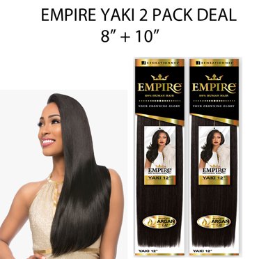 Sensationnel Empire Yaki Straight 100% Human Hair Weave 12" ( 1B Off ...
