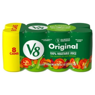 V8 Original 100% Vegetable Juice Drink, 5.5 fl oz Can, 8 Count ...