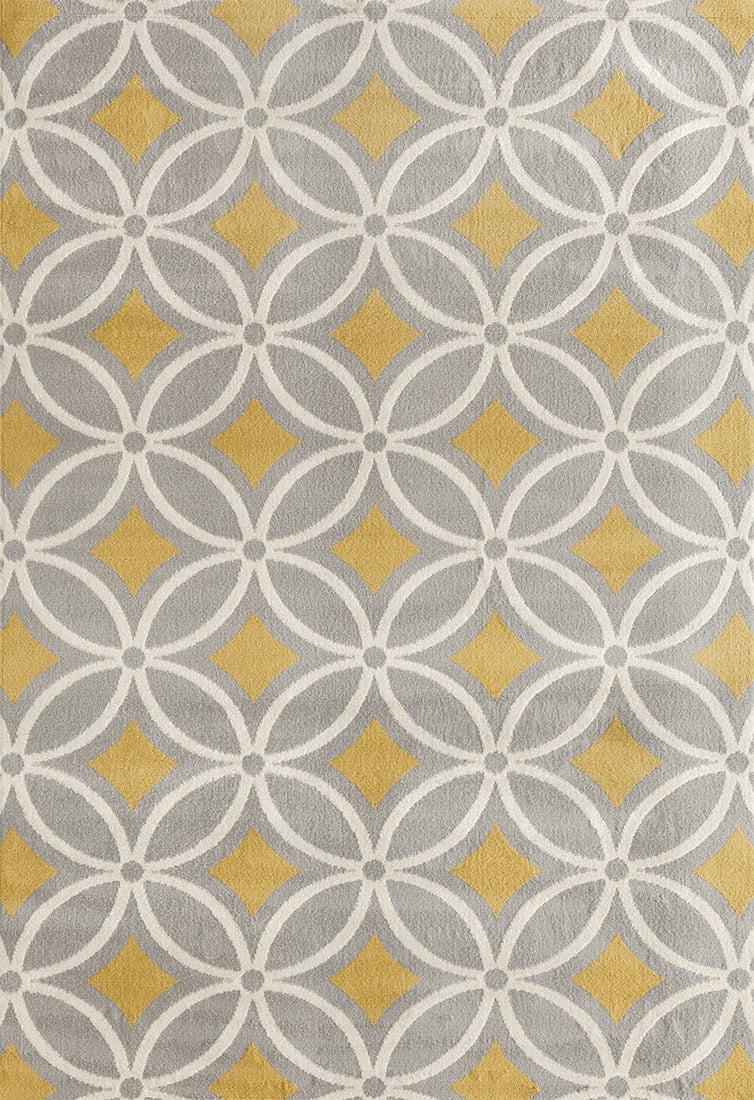 Contemporary Trellis Chain Grey/ Yellow Area Rug or Runner - Walmart.com