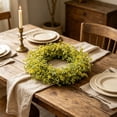 Artificial Greenery Wreath Yellow Faux Floral Garland for Front Door ...