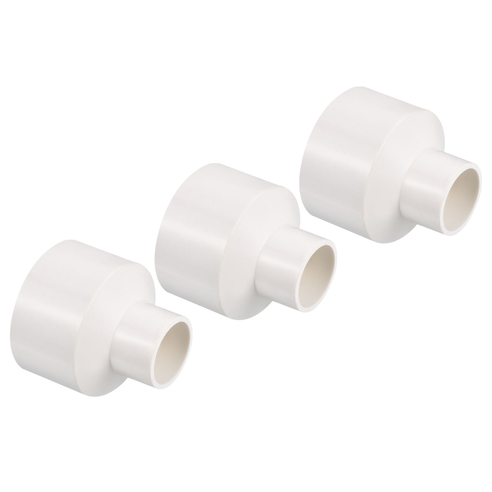 Uxcell 50x25mm PVC Reducer Pipe Fitting Straight Coupling Connector ...
