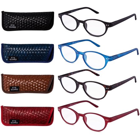 Readers Multiple Pairs of P4 Style Retro Round Readers Quality Spring ...