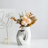 Silver Modern Art Unique Cross Ceramic Vases Set of 2, Perfect for Room ...
