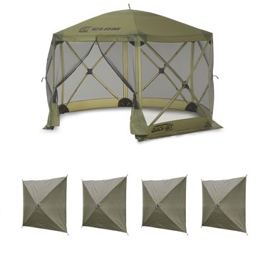 CLAM QuickSet Escape Portable Outdoor Gazebo Canopy Shelter & 3 Wind ...